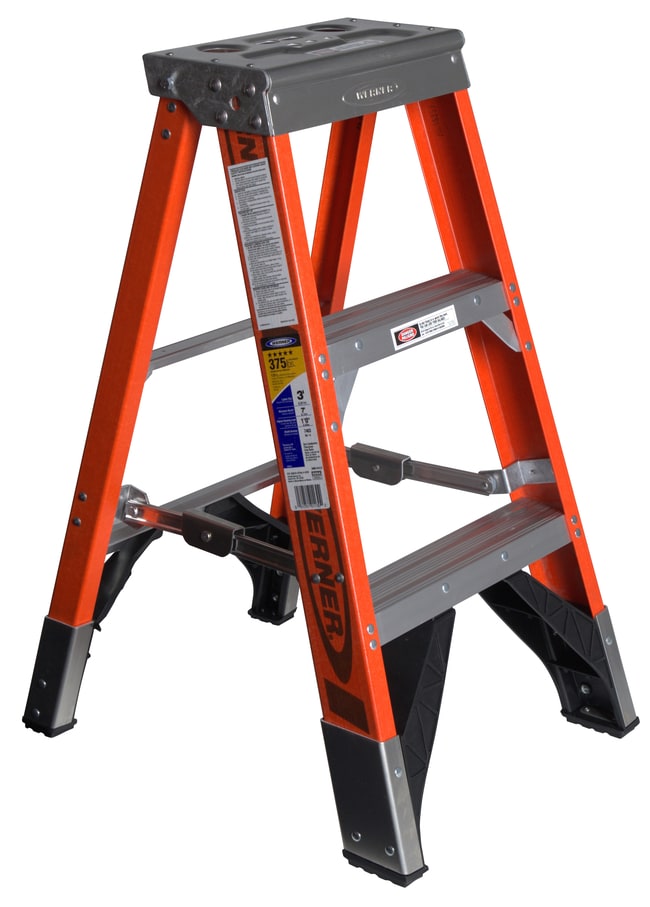 Werner Type IAA Fiberglass Step Ladder with EDGE Bracing System 36 in ...