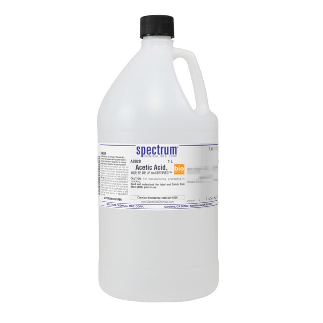 Acetic Acid, USP, EP, BP, JP bioCERTIFIED , 4 L, Spectrum Chemical, Quantity: 4 L | Fisher ...