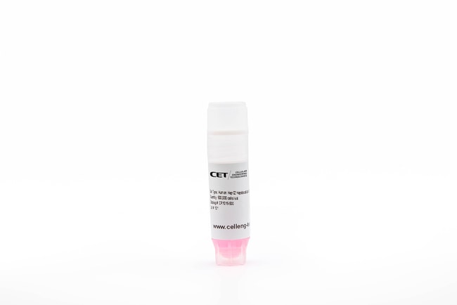 Cellular Engineering Technologies Cryopreserved vial of HepG2 ...