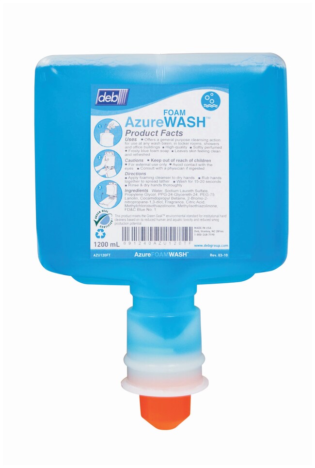 Deb USA FOAM Wash Cleansers Azure FOAM Wash; 1200mL Cartridge; 3/Cs ...