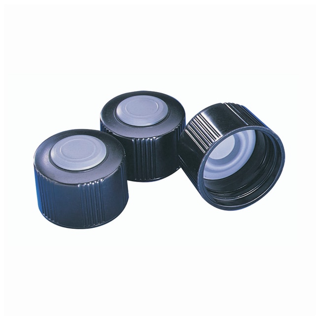 DWK Life Sciences Wheaton™ Black Phenolic Open Top Cap with Gray Butyl ...
