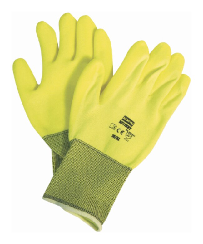 HoneywellNorthFlex Neon Hi-Viz Foamed PVC Coated Nylon Gloves Size: 10 ...