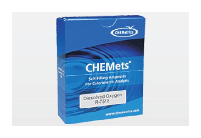 Oxygen CHEMets Refill (Range: 5 180 ppb), CHEMetrics 30 ampoules ...