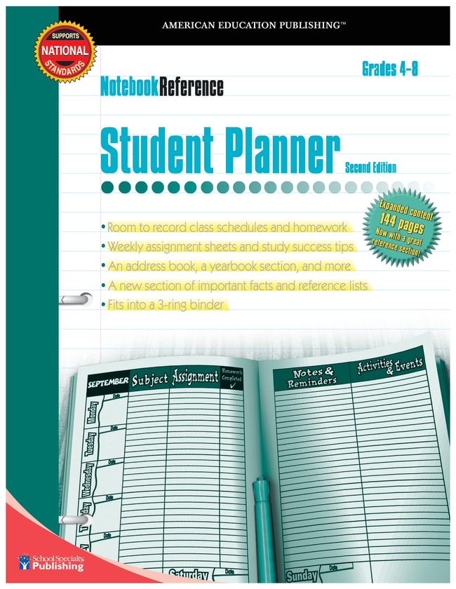 Student Planner Notebook Student Planner:Education Supplies, Quantity ...