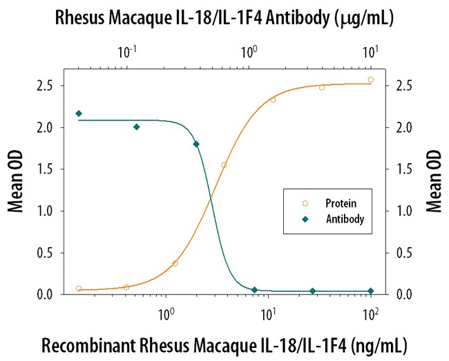 Human/Rhesus Macaque IL-18/IL-1F4 Antibody, R D Systems 100μg ...