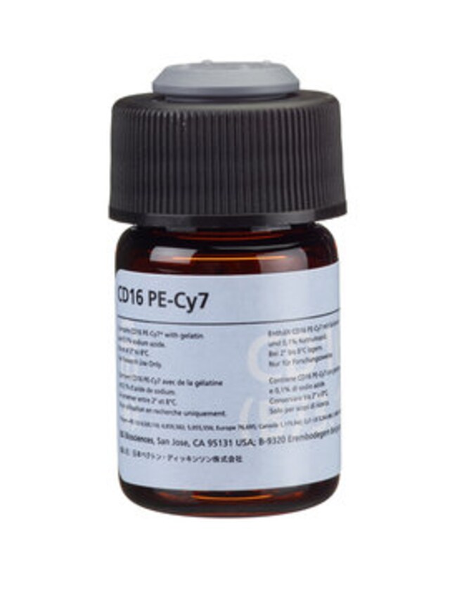 CD16 Mouse anti-Human, PE-Cy7, Clone: B73.1, BD 100 Tests; PE-Cy7 ...