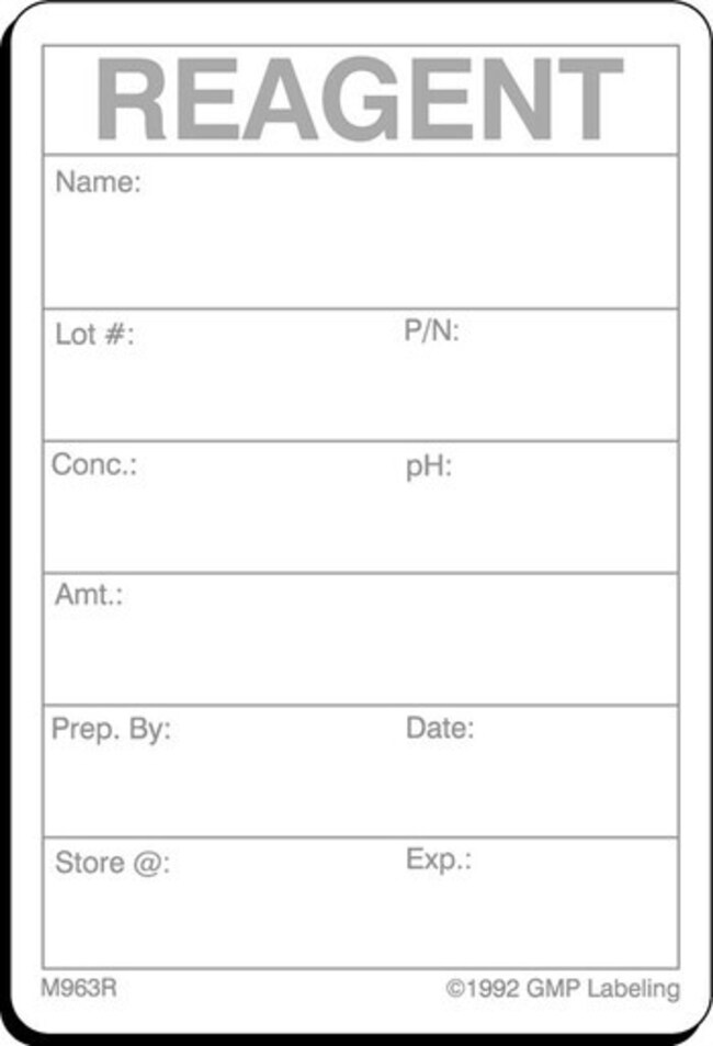 Gmp Labeling Inc Reagent Material Label - Removable - 2x3, Quantity ...