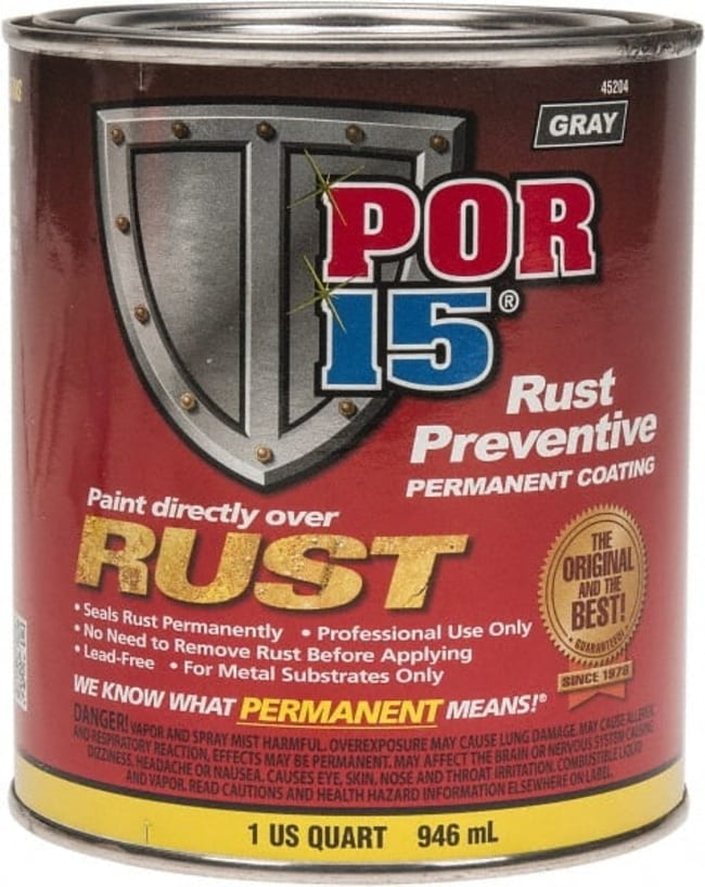 MSC POR-15 45204 1 Quart, Gray, Rust Preventative Paint Comes in Can ...