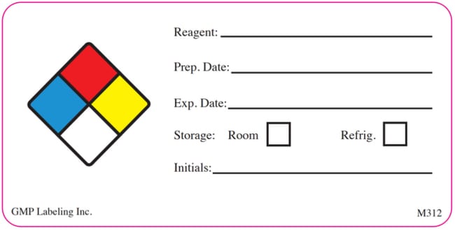 Gmp Labeling Inc Reagent Material NFPA Label, Quantity: Each of 1 ...