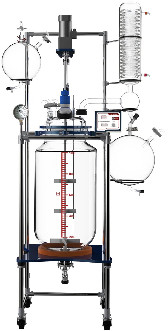 Across International Ai 100L Non-Jacketed Glass Reactor with 200Â°C ...