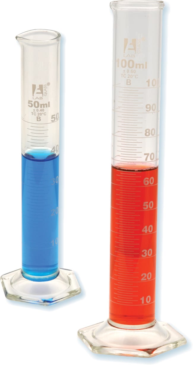 Eisco Class A Hexagonal Base Glass Graduated Cylinders Capacity: 1000 ...