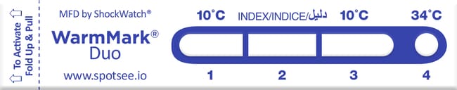 SpotSee WarmMark Duo Ascending Time-Temperature Indicator Time ...