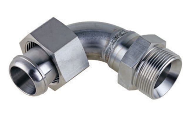 Chemglass Life Sciences M30 Stainless Steel 90° Elbow Fitting, Quantity ...