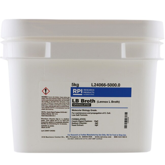 Research Products International Corp LB Broth, Granulated [Lennox L Broth], | Fisher Scientific
