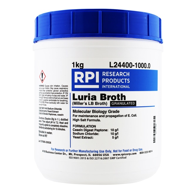 Research Products International Corp Luria Broth Granulated [Miller's ...