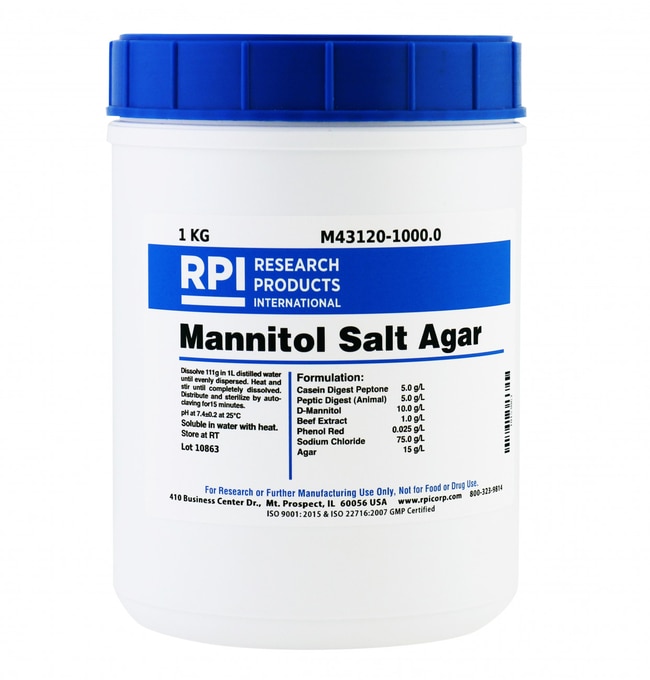 Research Products International Corp Mannitol Salt Agar, 1 KG, Quantity ...