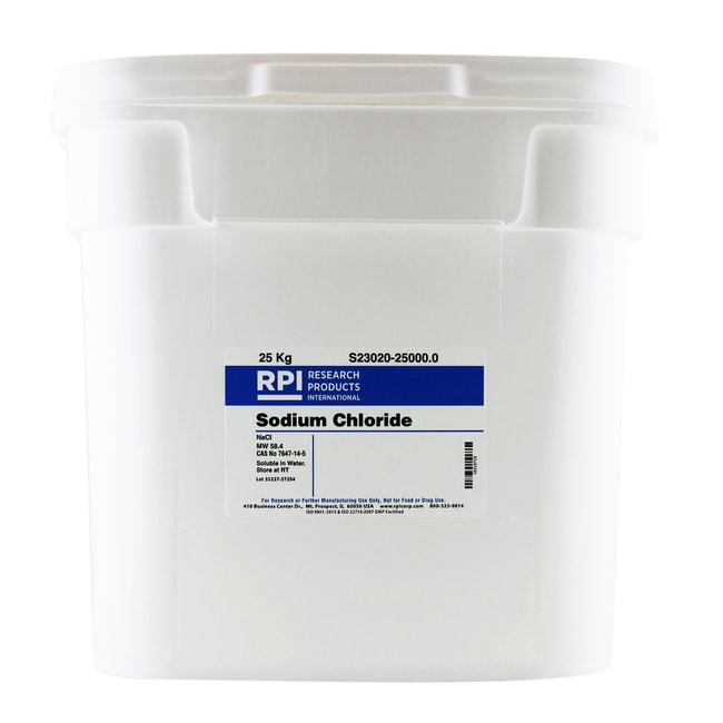 Research Products International Corp SODIUM CHLORIDE, 25 KILOGRAMS ...