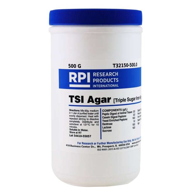Research Products International Corp Agar, Triple Sugar Iron, TSI, 500 ...