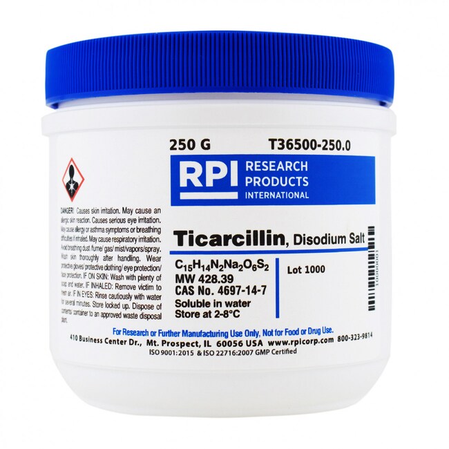Research Products International Corp Ticarcillin Disodium Salt, 250 G ...