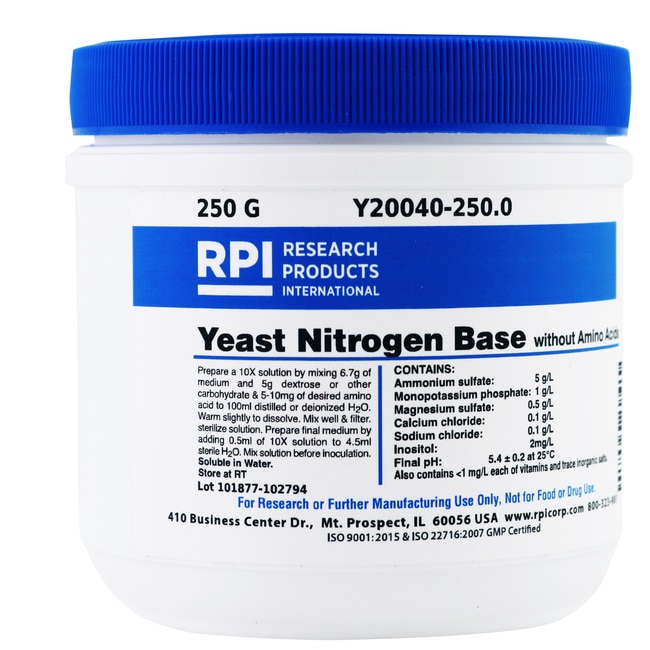 Research Products International Corp Yeast Nitrogen Base without Amino ...