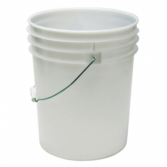 Grainger 5.0 gal High Density Polyethylene Round Pail, Natural ...