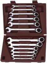 MSC Paramount PAR 12PCBTRSET 12 Pc Metric Reversible Ratcheting Combination Wrench Set Full Polish Chrome Finish 13 Head