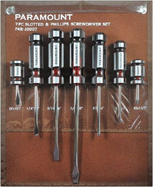 MSC Paramount PAR-J8007 7 Piece Slotted, Phillips & Stubby Screwdriver ...
