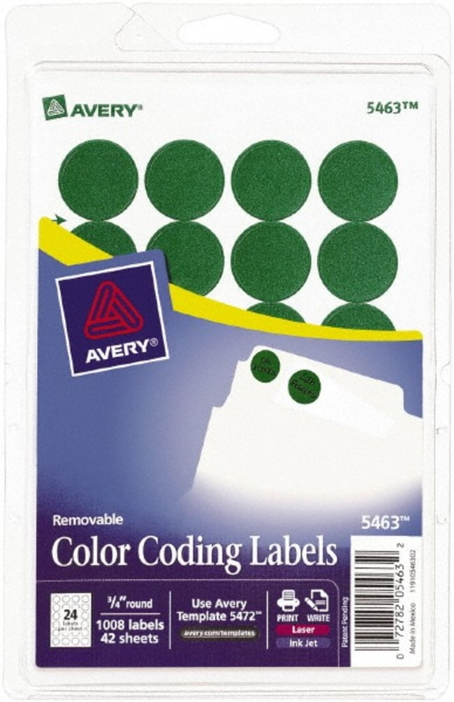 MSC Green Paper Color Coding Labels, 1008/pk, Quantity: Pack of 1008 ...