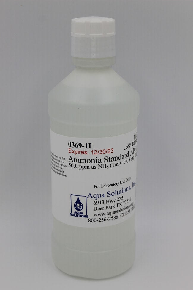 Aqua Solutions Ammonia Standard 50 Ppm As Nh3 (1l), Quantity: Each of 1 ...