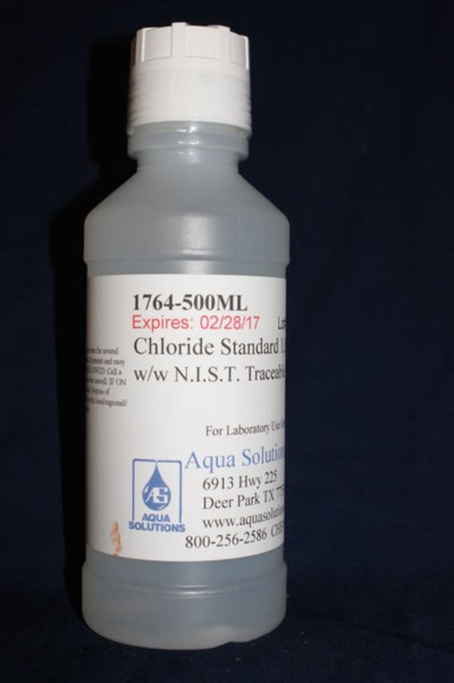 Aqua Solutions CHLORIDE STD 1000 PPM, Quantity: Each of 1 | Fisher ...
