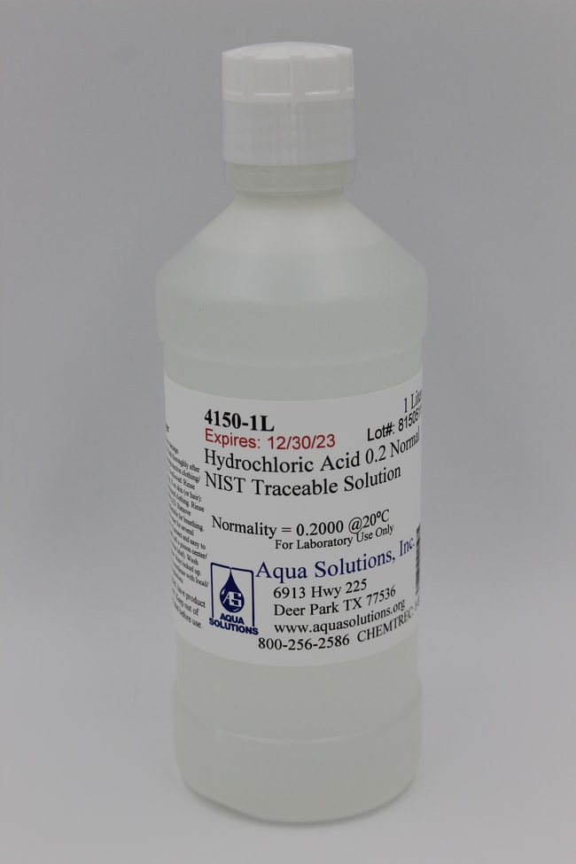 Aqua Solutions HYDROCHLORIC ACID 0.2N 1L, Quantity: Each of 1 | Fisher ...
