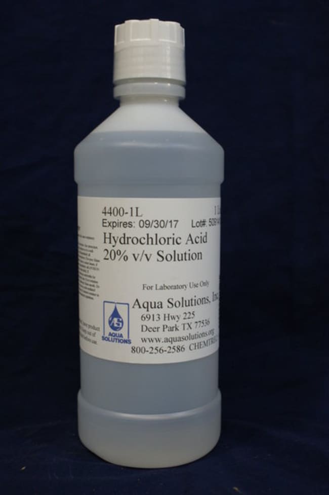 Aqua Solutions HYDROCHLORIC ACID, 20% V 1L, Quantity: Each of 1 ...