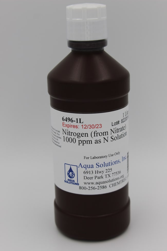 Aqua Solutions Nitrogen (from Nitrate) 1000 ppm as N Solution (1L ...