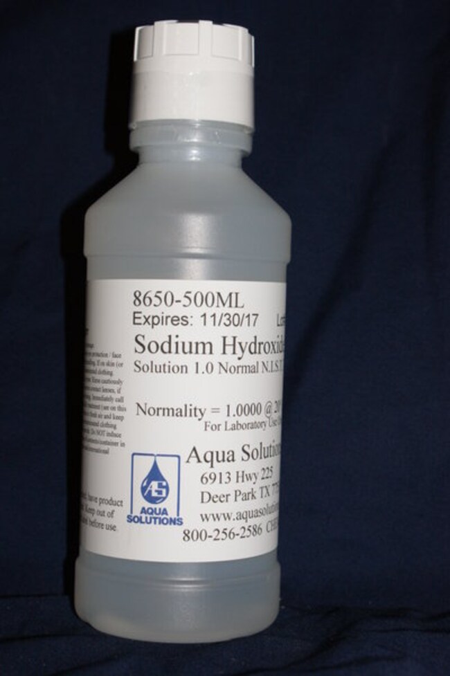 Aqua Solutions SOD.HYDROXIDE 1.0NORM(500ML), Quantity: Each of 1 ...