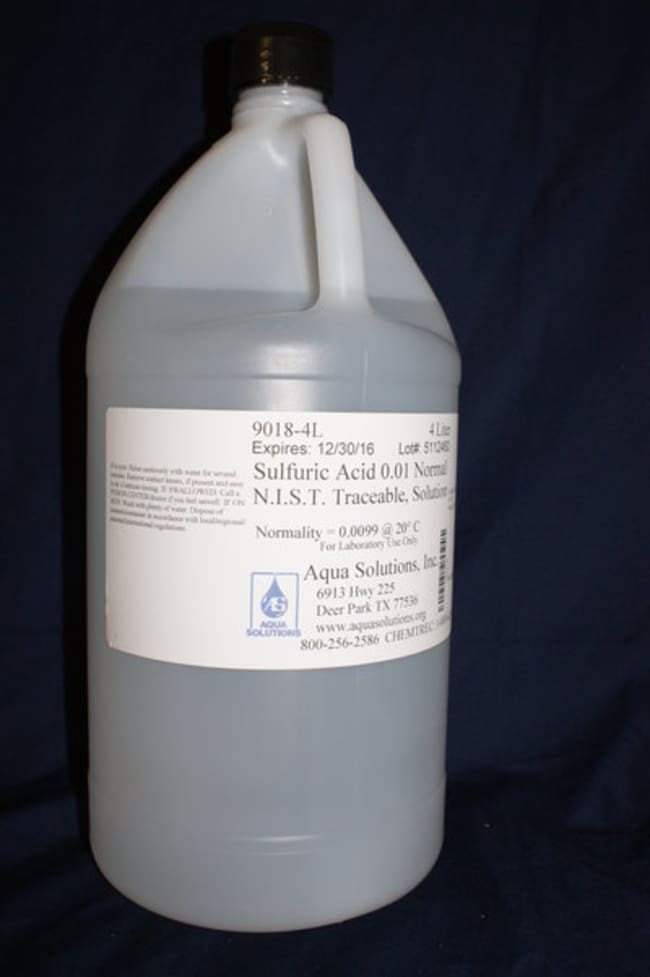 Aqua Solutions SULFURIC ACID 0.01N 4L, Quantity: Each of 1 | Fisher ...