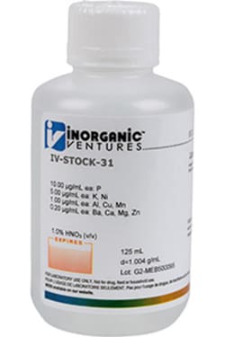 Inorganic Ventures ICP MULTI ELEMENT STD 125mL, Quantity: Each of 1 ...