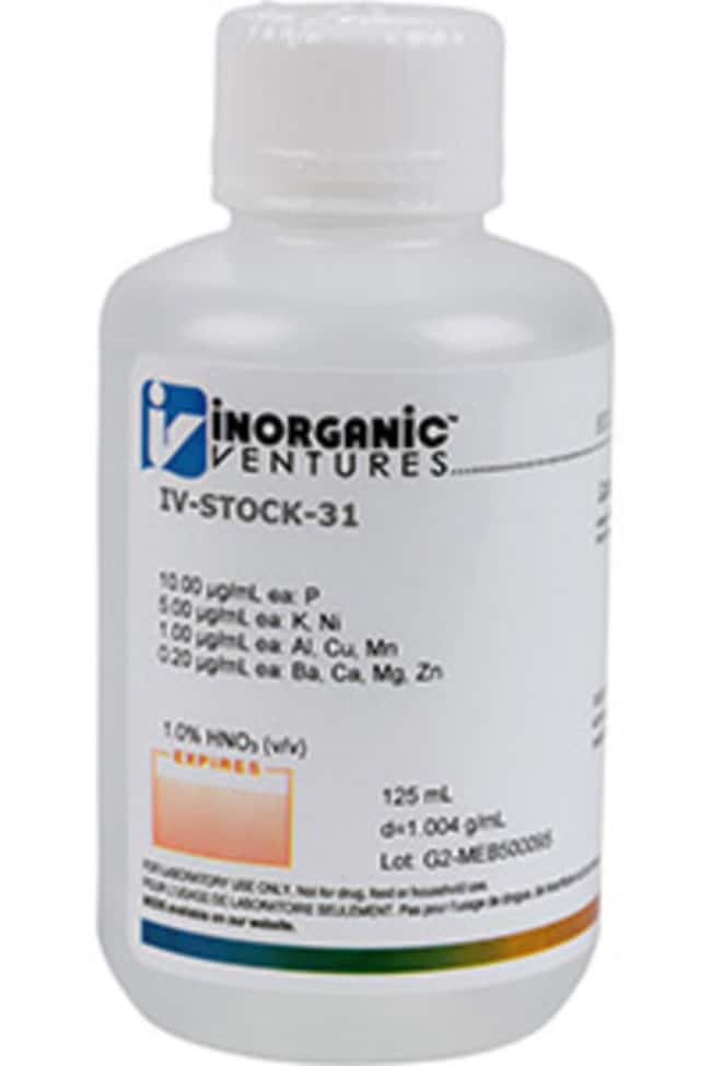 Inorganic Ventures ICP MULTI ELEMENT STD 125mL, Quantity: Each of 1 ...