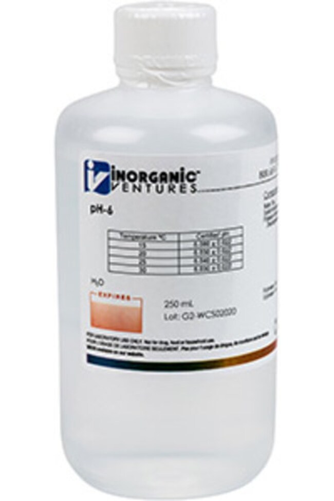 Inorganic Ventures pH 6 CALIBRATION STD 250mL, Quantity: Each of 1 ...
