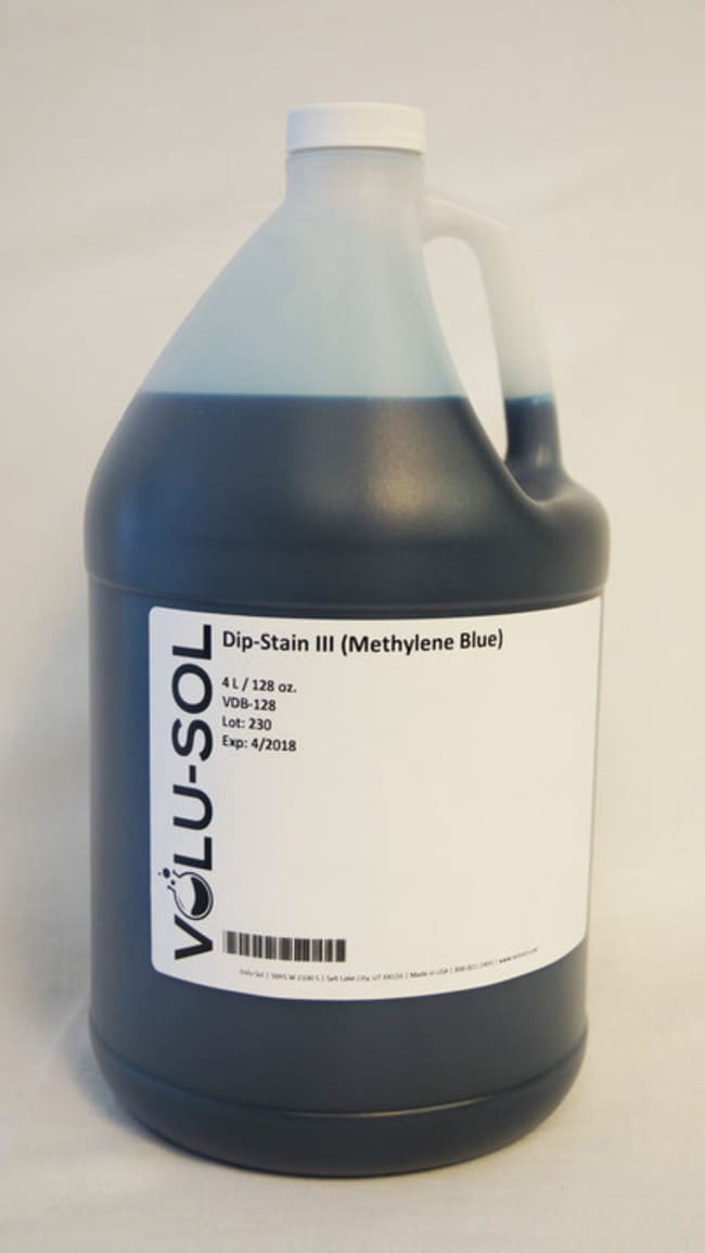 Volu Sol Dip-Stain Solution III (Methylene Blue), 128 oz / 3.78 L, Volu ...