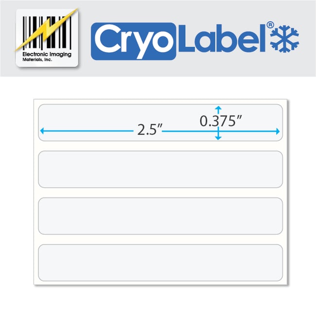 Electronic Imaging Materials Inc 667 CryoLabel 2.50 inch x 0.38 inch ...