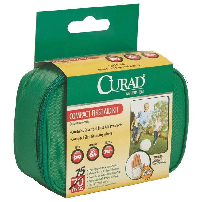 Med Vet International Curad Compact 75 Piece First Aid Kit, 6/Case ...