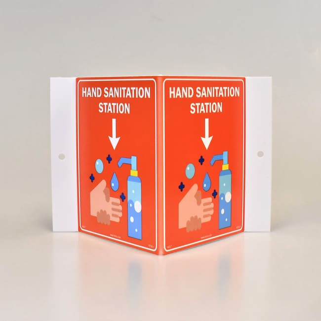 HCL Labels Hand Sanitation Station Projecting Sign - 3D 6” x 5” Plastic ...