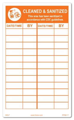 HCL Labels Equipment Sanitation Label - 5" x 3" Vinyl Label | Fisher ...