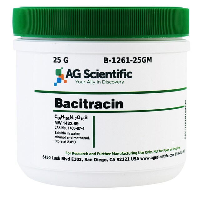 AG Scientific Inc Bacitracin, 25 G | Fisher Scientific