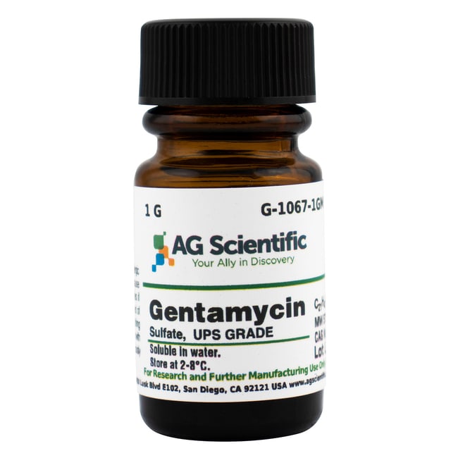 AG Scientific Inc Gentamycin Sulfate, 1 G, Quantity: Each of 1 | Fisher ...