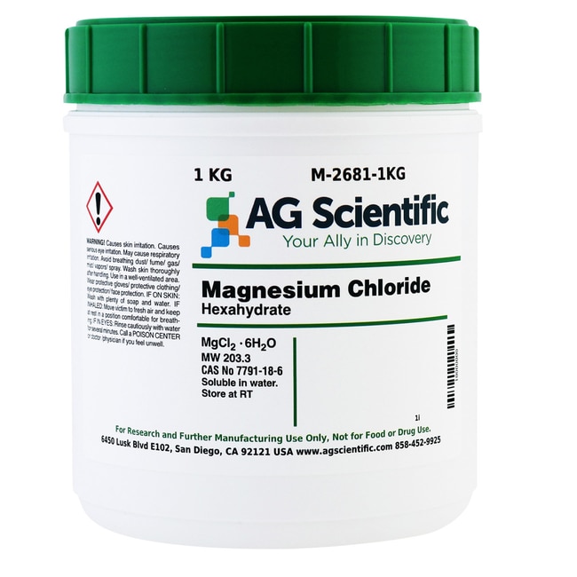 AG Scientific Inc MgCl2 Hexahydrate, 1 KG | Fisher Scientific