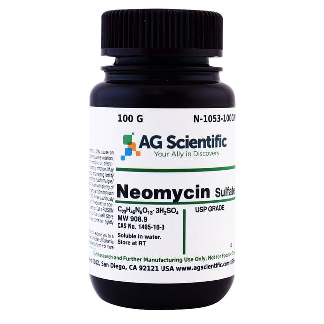 AG Scientific Inc Neomycin Sulfate, USP, 100 G, Quantity: Each of 1 ...