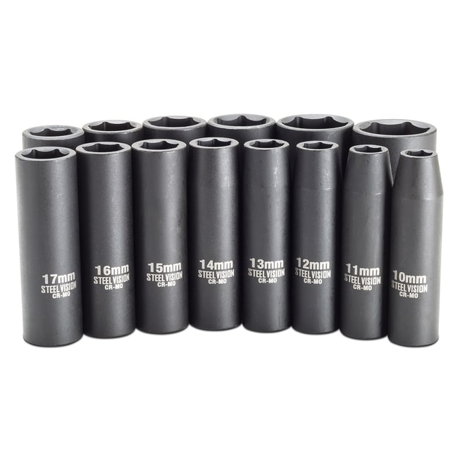 Accuflow Systems 14 pc 1/2 in Dr. Metric Impact Deep Socket Set ...