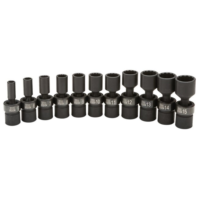 Accuflow Systems 11 pc Metric Magnetic Swivel Impact Socket Set ...