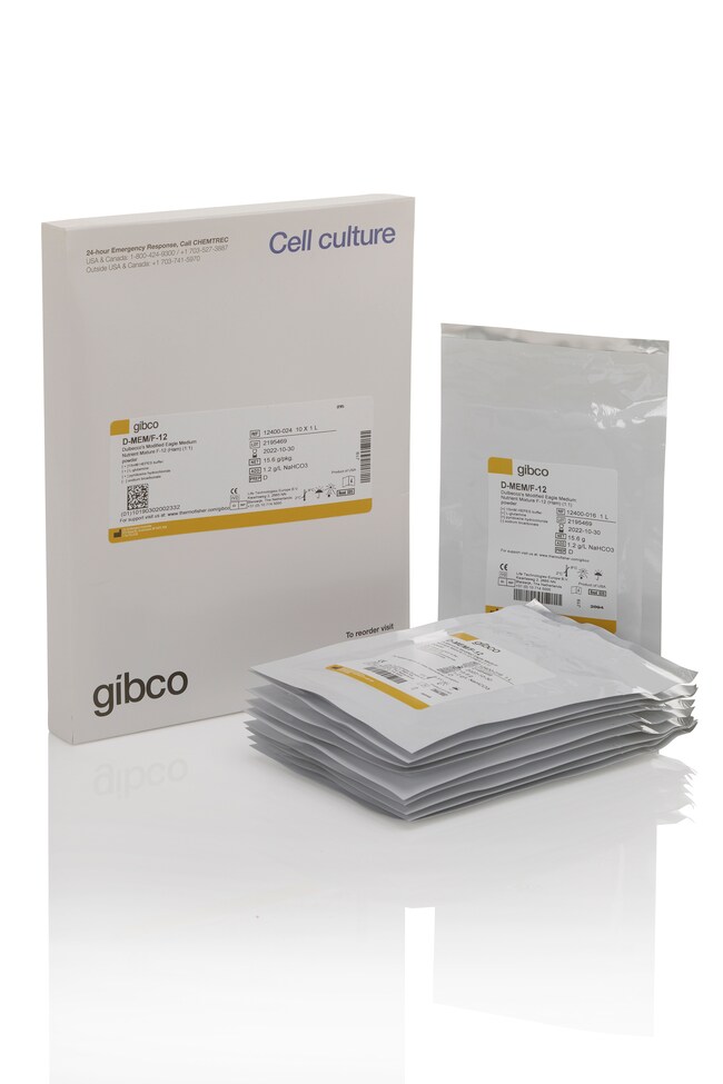 Gibco DMEM/F-12, powder, HEPES 10 x 1 L | Buy Online | Gibco™ | Fisher ...